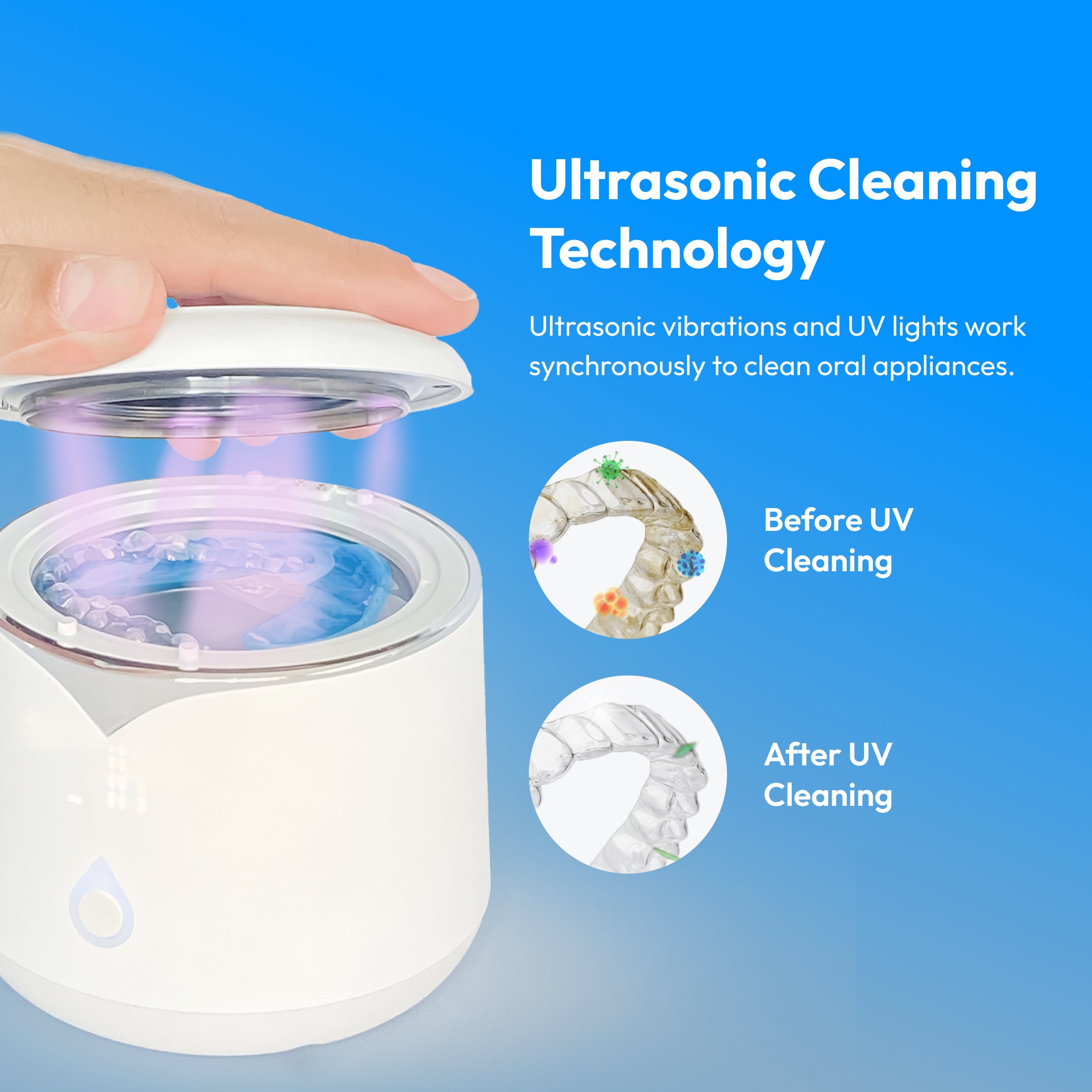 UV Ultrasonic Cleaner for Aligners, Retainers & Mouth Guards – Caspersmile